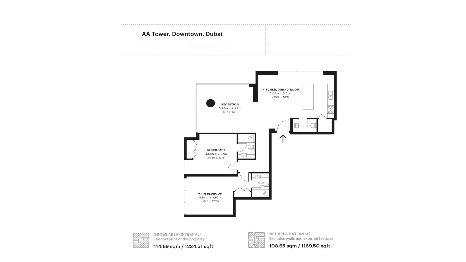 AA Tower Dubai (338 M. High) - Studio,1 & 2 BD Apartment