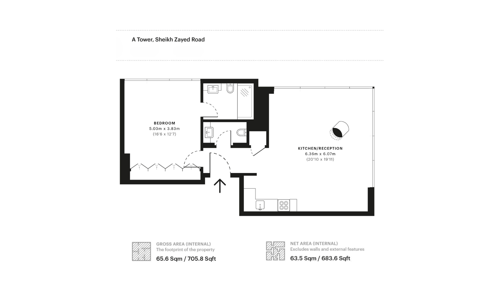 AA Tower Dubai (338 M. High) - Studio,1 & 2 BD Apartment