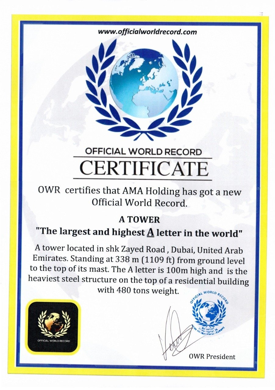 AA Tower Dubai (338 M. High) - Studio,1 & 2 BD Apartment